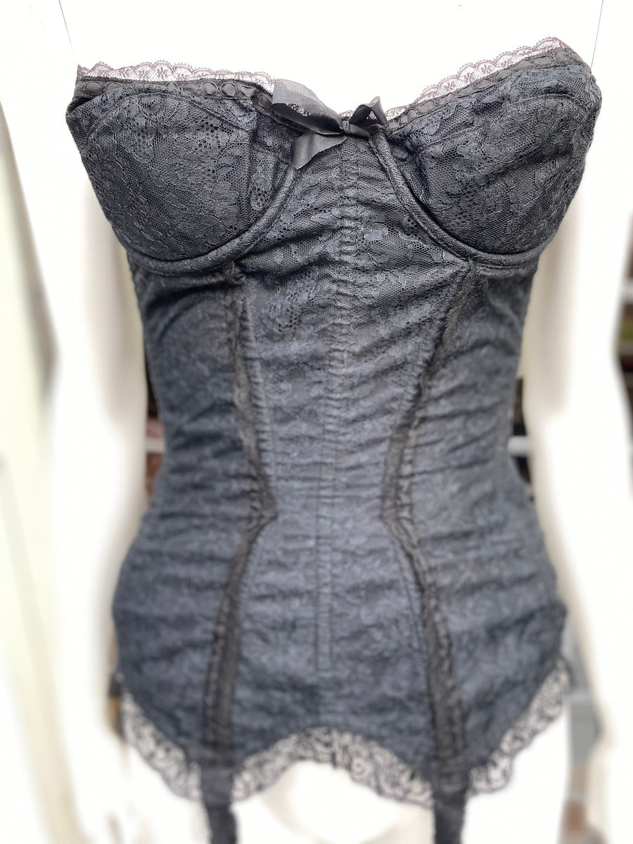 1950s Vertige Plage France Lingerie basque / corset with suspenders ...